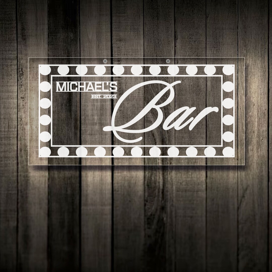 Personalized Clear Acrylic Bar Sign, Custom Bar Sign, Beer Pub, Man ...