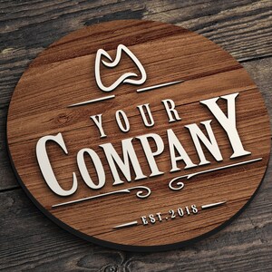 Personalized Wooden Logo Sign Wooden Round Sign Custom Wood - Etsy