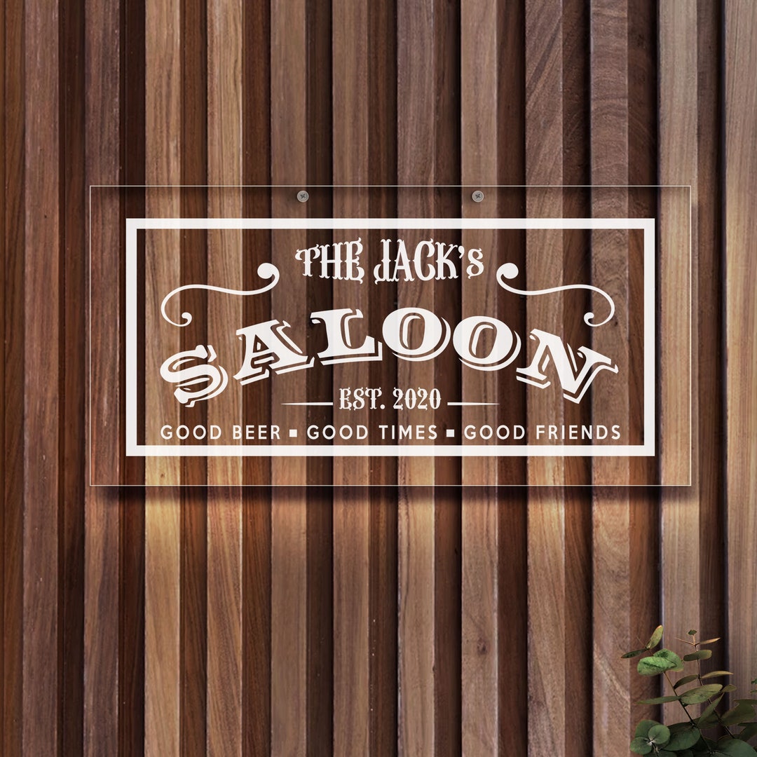Personalized Clear Acrylic Bar Sign, Custom Bar Sign, Beer Pub, Man ...