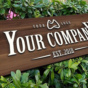 Personalized Wooden Logo Sign, Wooden Sign, Custom Wood Company Sign ...