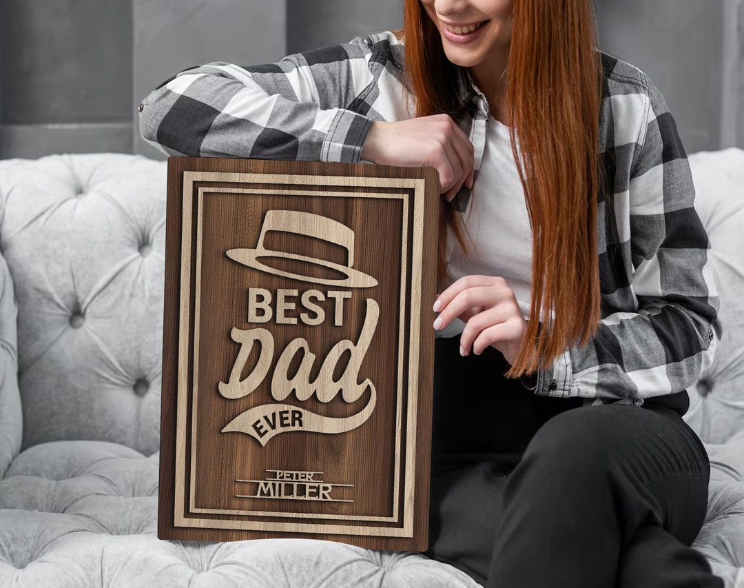Personalized Father's Day Design Wood Wall Art, Custom Wooden Painting ...