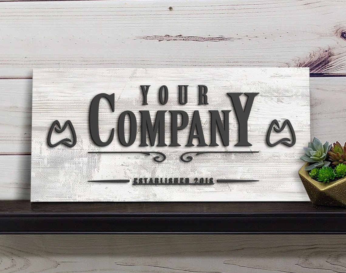 Personalized Wooden Logo Sign, Wooden Sign, Custom Wood Company Sign ...