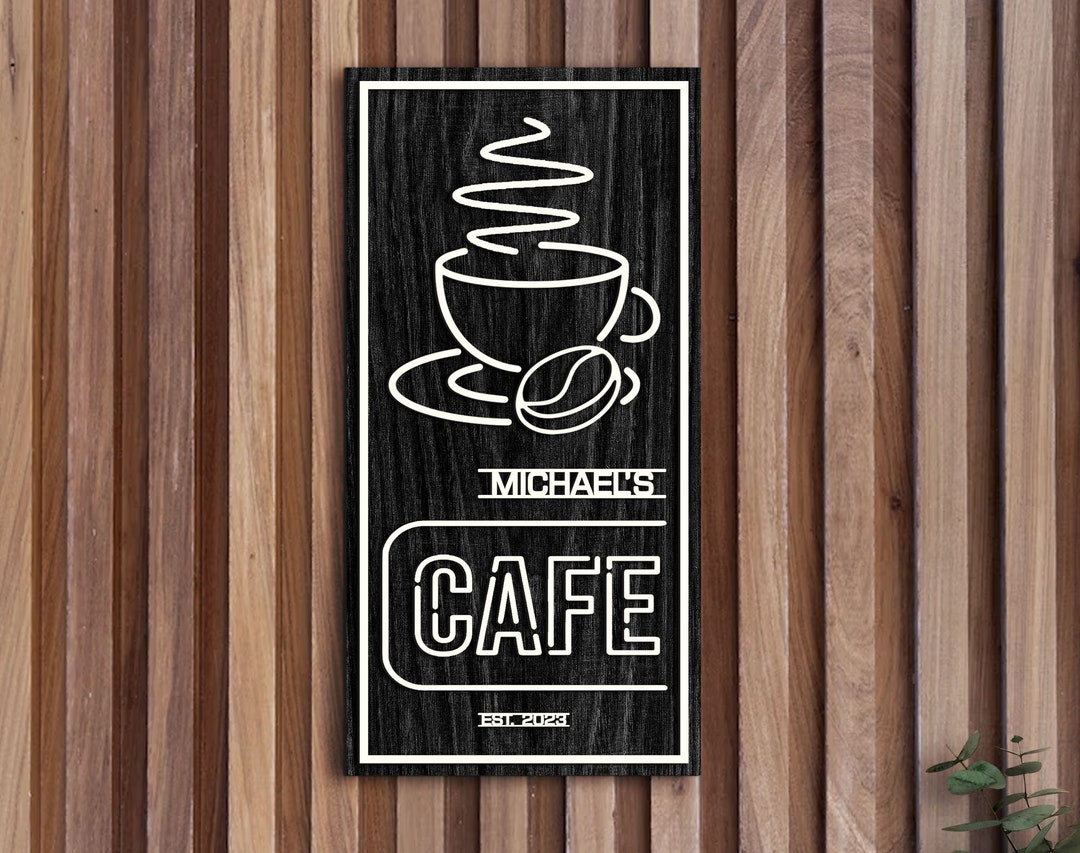 Personalized 3D Wooden Cafe Bar Sign Custom Wood Sign Coffee - Etsy