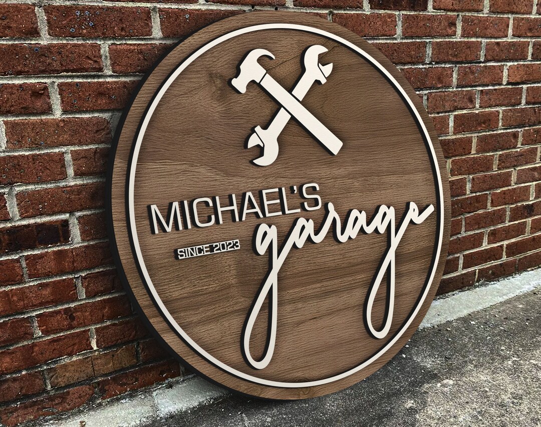 Personalized Name Garage Sign, Housewarming Gift, Custom Garage Wood ...