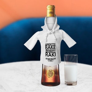 Personalized Alcoholic Drink Bottle T-shirt With Raki Design, Home Bar ...