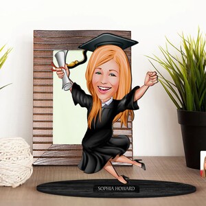 Personalized 3D Wooden Cartooned Graduate Figurine Trinket, Custom ...