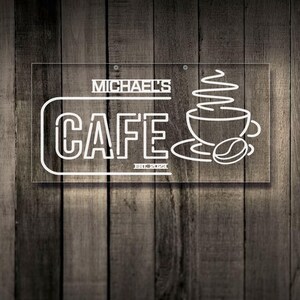 Personalized Clear Acrylic Coffee Bar Sign, Custom Coffee Shop Sign ...