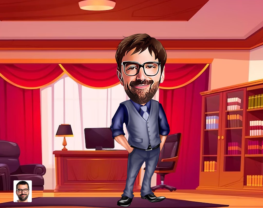 Personalized Boss Cartoon Drawing, Custom CEO Cartoon Drawing, Cartoon ...
