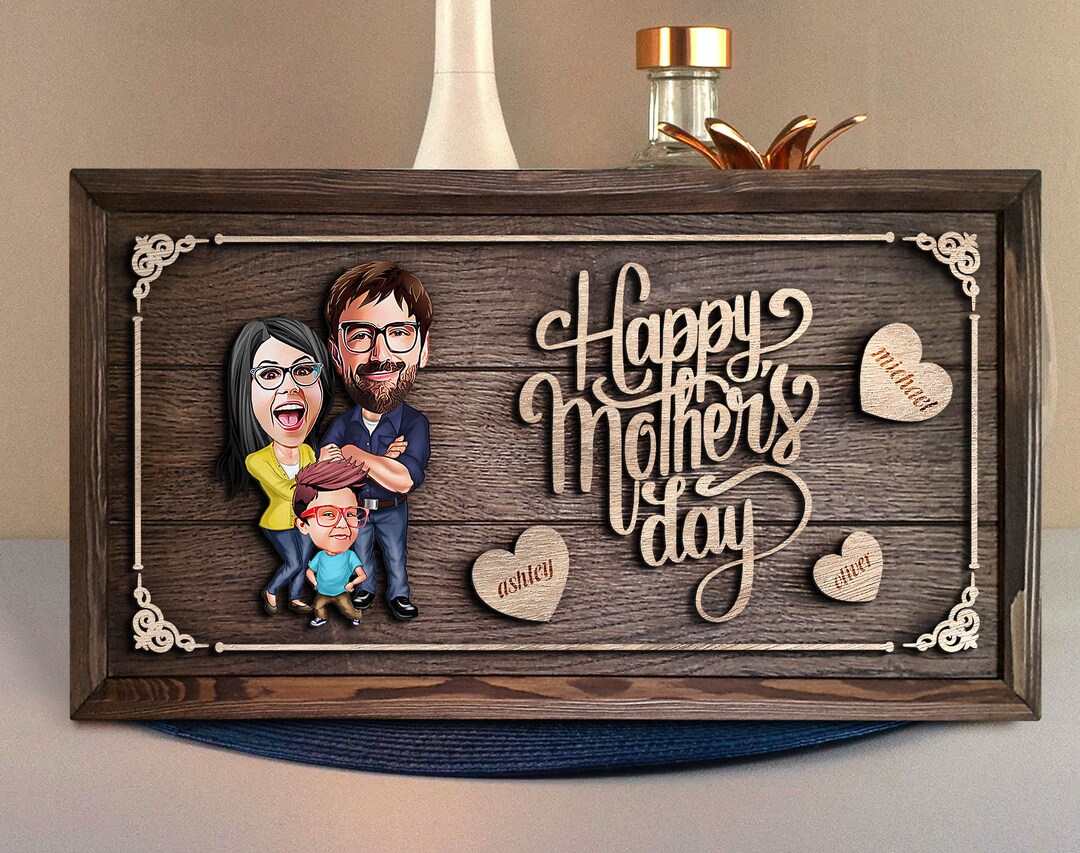Personalized Handmade Embossed Oak Tree Wood Painting With Family ...