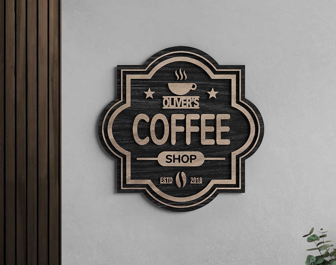 Personalized Coffee Bar, Coffee Shop Sign, Wooden Sign, Custom Wood ...