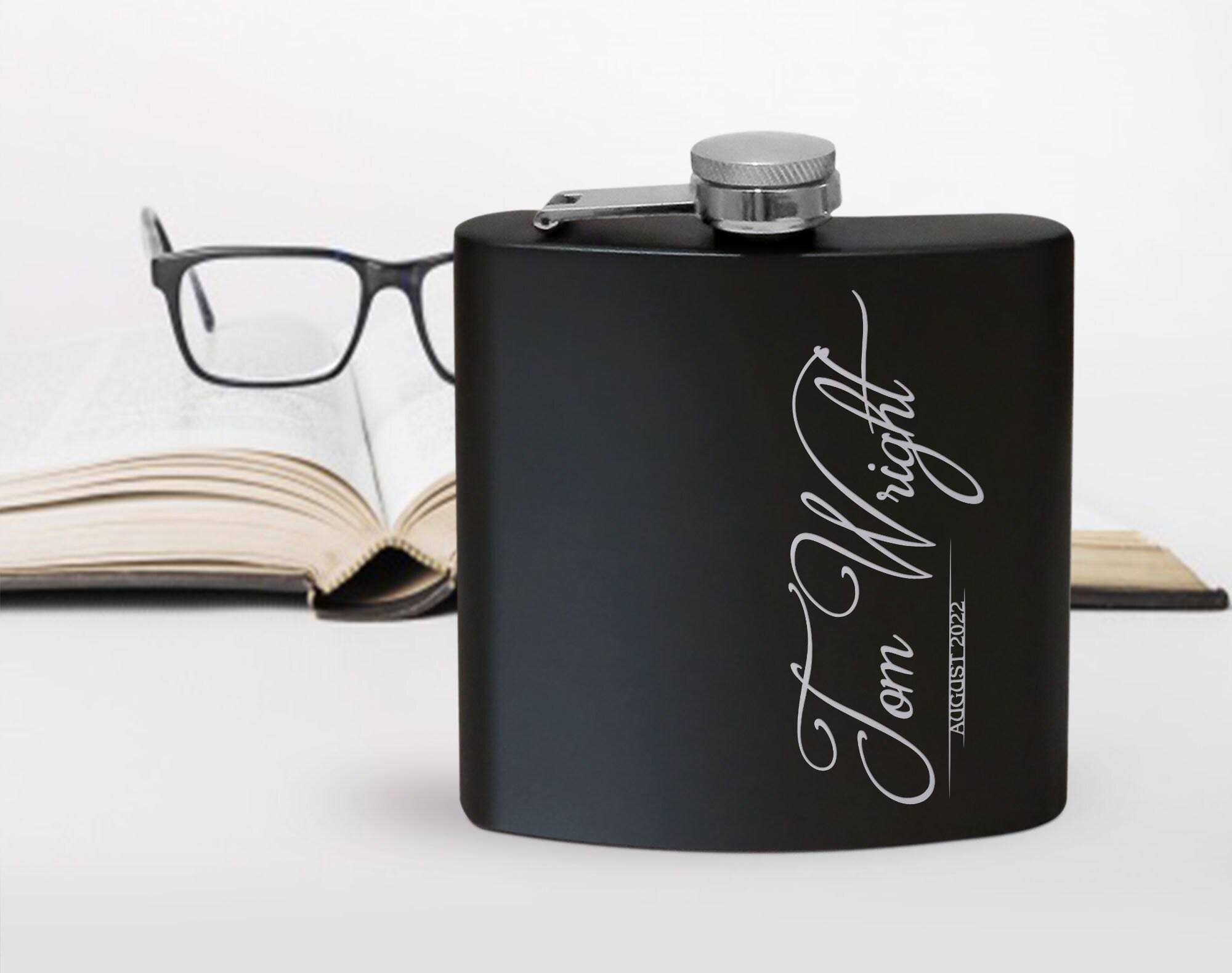 Personalized Laser Engraved Steel Hip Flask, Custom 6oz Hip Flask ...