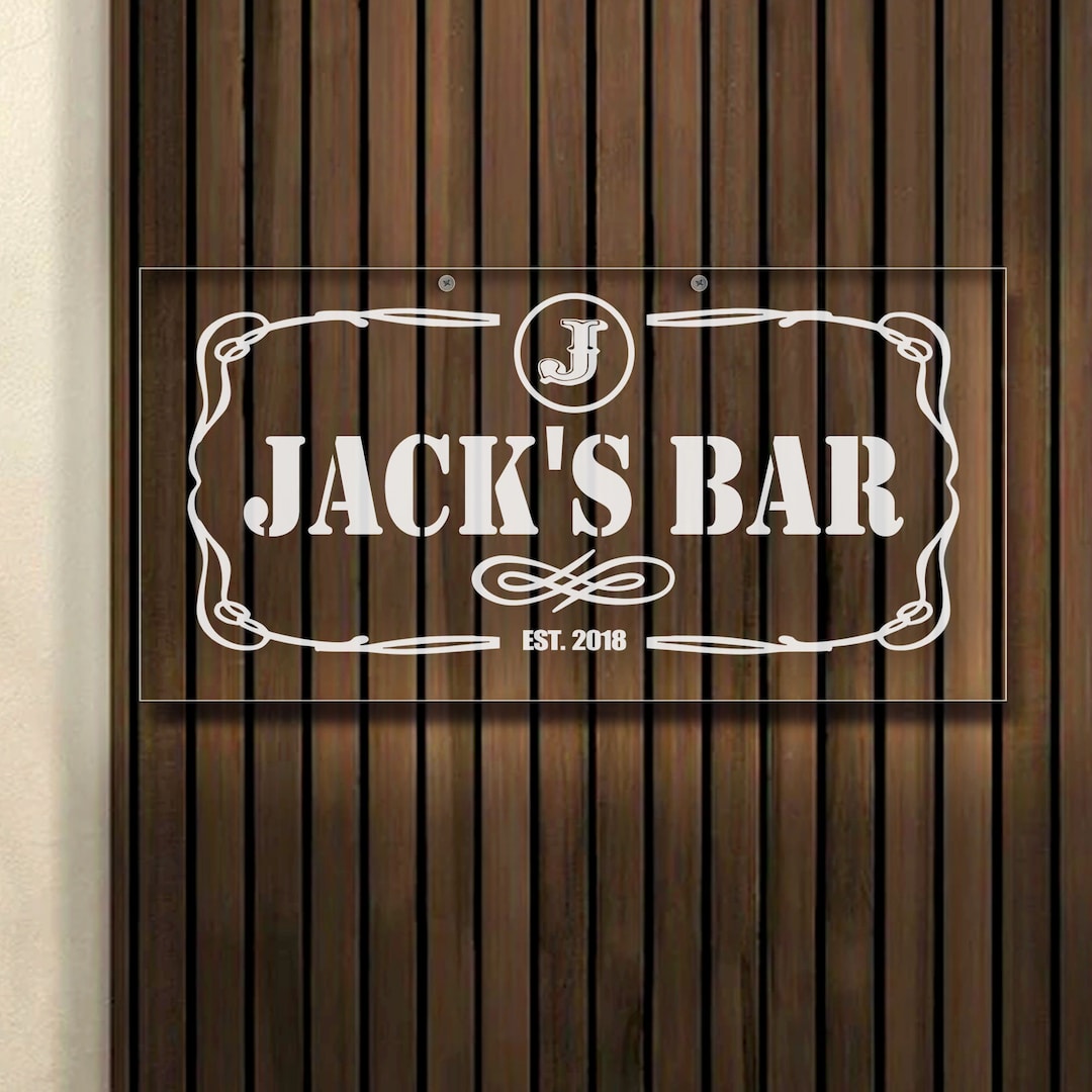 Personalized Clear Acrylic Bar Sign, Custom Bar Sign, Beer Pub, Man ...