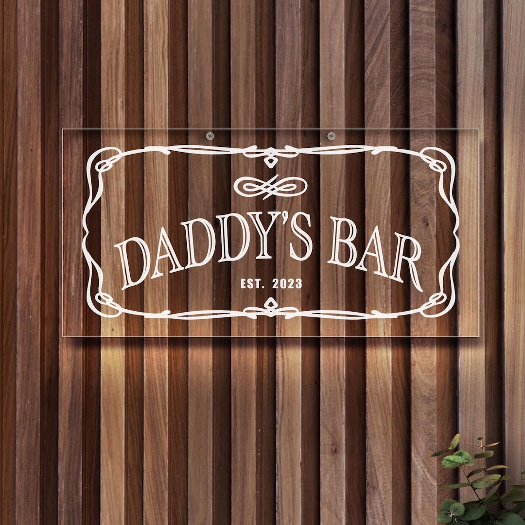 Personalized Clear Acrylic Bar Sign, Custom Bar Sign, Beer Pub, Man ...
