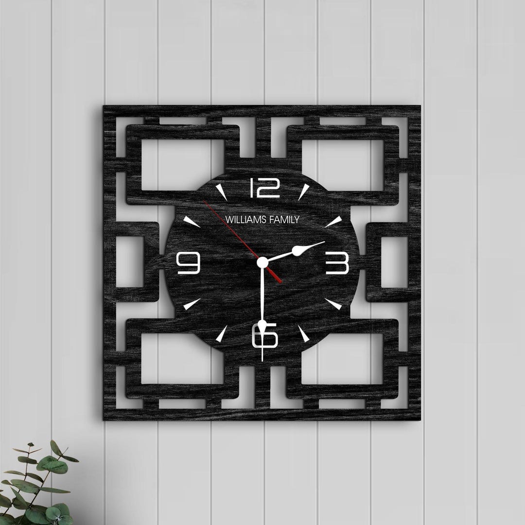 Personalized Wooden Oversized Named Wall Clock, Christmas Gift, Custom ...