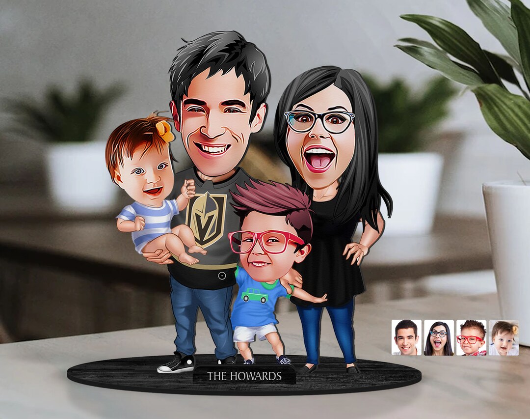 Personalized 3D Wooden Cartooned Family Figurine Trinket, Custom ...