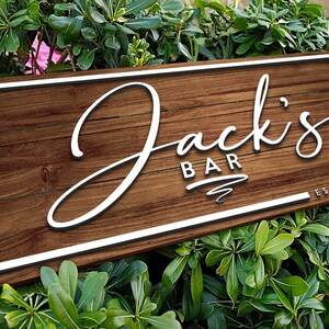 Personalized Bar Sign Wooden Sign Gift Custom Wood Sign - Etsy