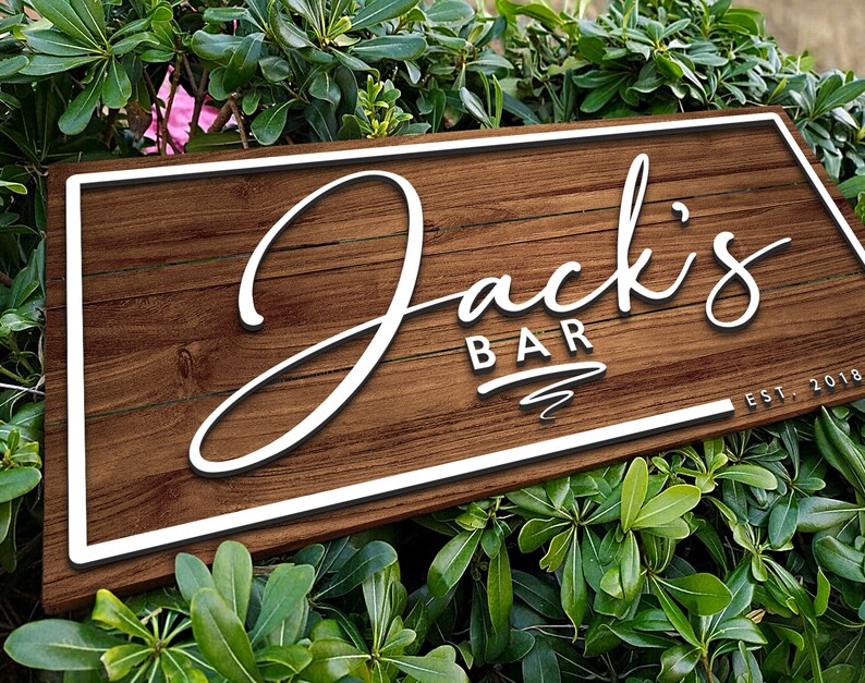 Personalized Bar Sign Wooden Sign Gift Custom Wood Sign - Etsy