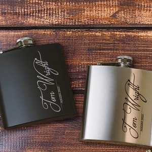Personalized Laser Engraved Steel Hip Flask, Custom 6oz Hip Flask ...