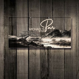 Personalized Clear Acrylic Bar Sign, Custom Bar Sign, Beer Pub, Man ...