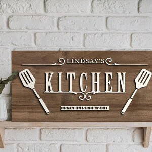 Personalized Name Wood Kitchen Sign Gift, Custom Wood Sign, Home Decor ...