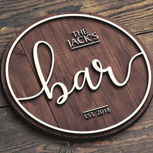 Personalized Coffee Bar Coffee Shop Sign Round Wooden Sign - Etsy