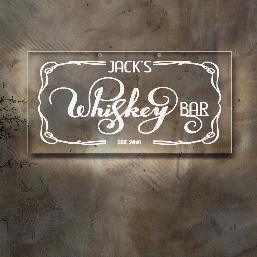 Personalized Clear Acrylic Bar Sign, Custom Bar Sign, Beer Pub, Man ...