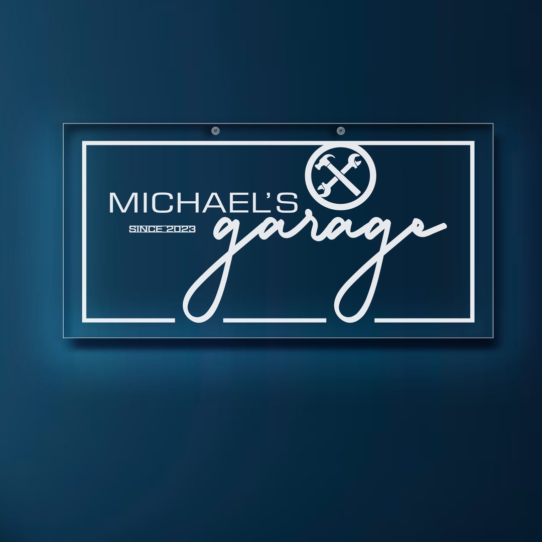 Personalized Clear Acrylic Garage Sign, Custom Garage Sign, Motorcycle ...