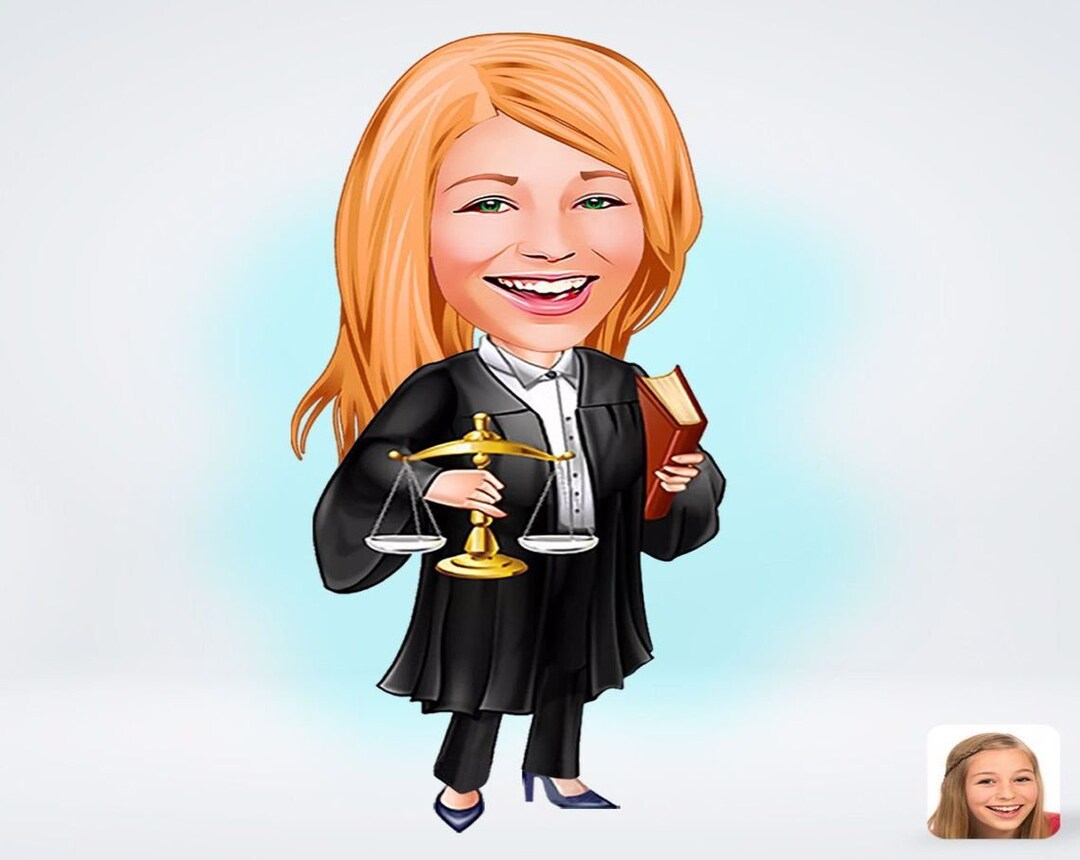 Personalized Female Lawyer Drawing / Female Lawyer Cartoon - Etsy