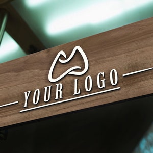 Personalized Wooden Logo Sign, Wooden Sign, Custom Wood Office Sign ...