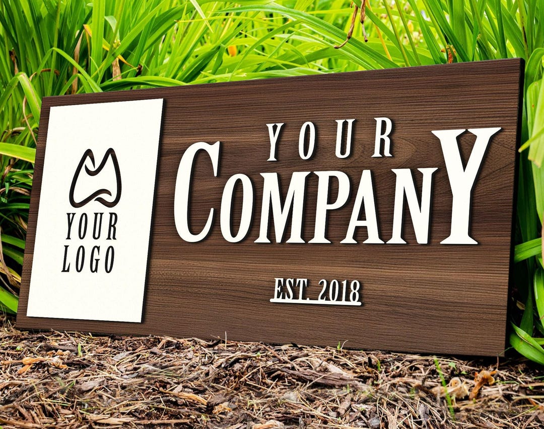 Personalized Wooden Logo Sign, Wooden Sign, Custom Wood Company Sign ...