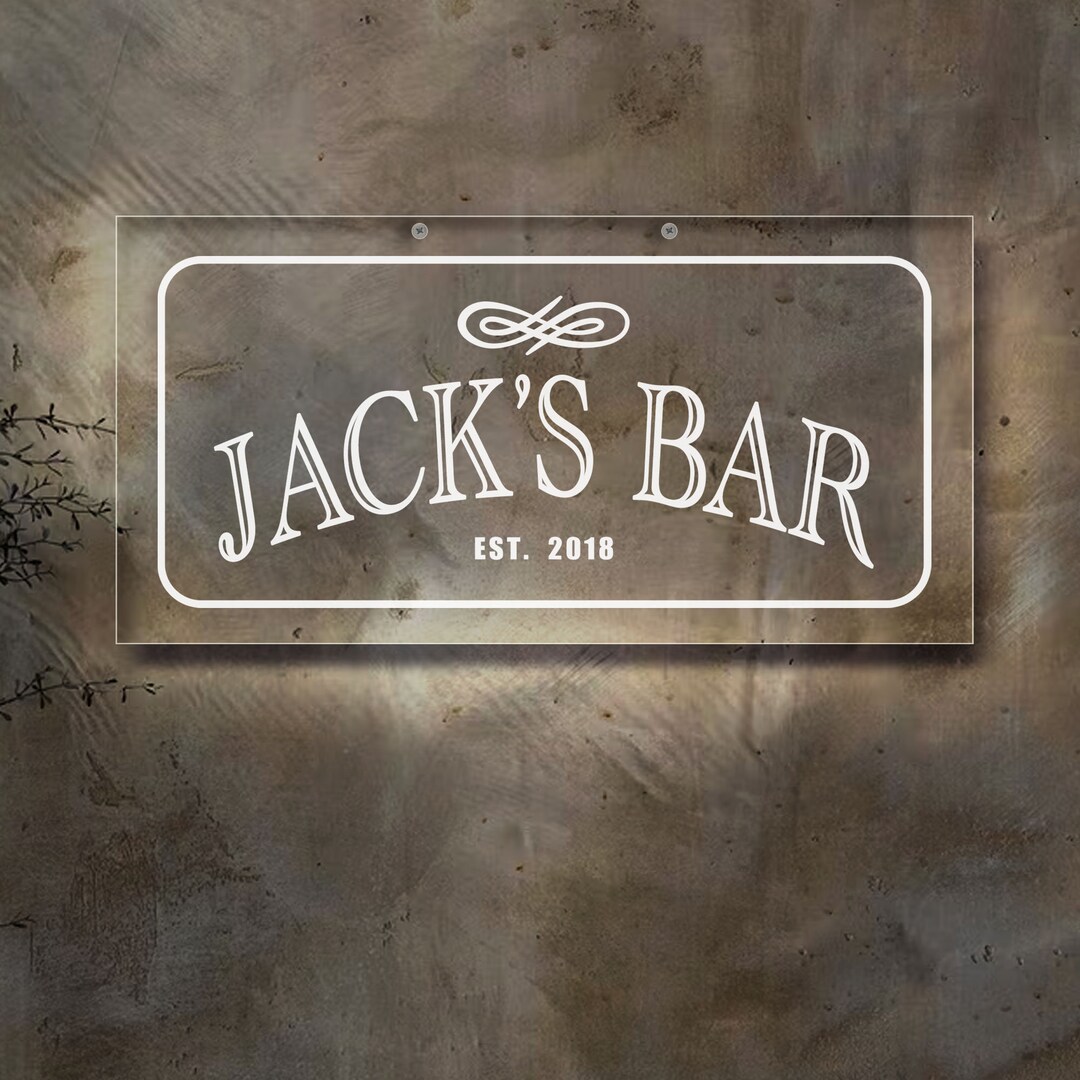 Personalized Clear Acrylic Bar Sign, Custom Bar Sign, Beer Pub, Man ...