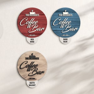Personalized Coffee Bar Coffee Shop Sign Round Wooden Sign - Etsy