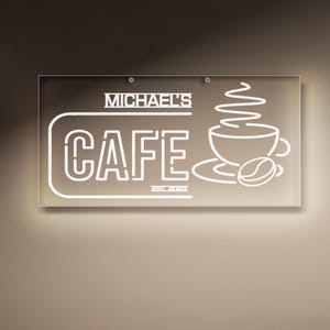 Personalized Clear Acrylic Coffee Bar Sign, Custom Coffee Shop Sign ...