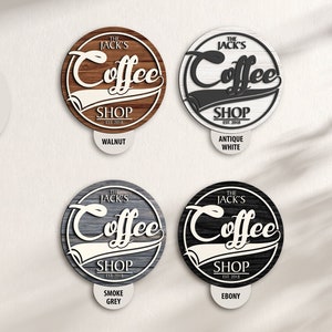 Personalized Coffee Bar Coffee Shop Sign Round Wooden Sign - Etsy