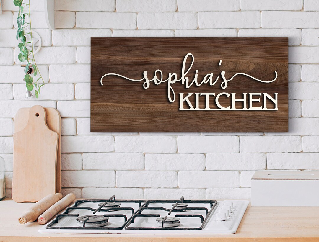 Personalized Kitchen Sign, Wooden Sign Gift, Custom Wood Sign ...