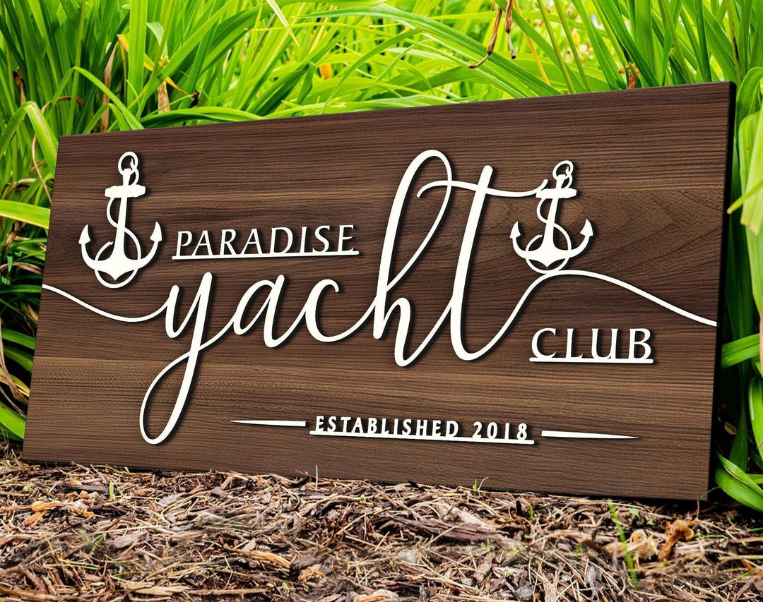 Personalized Hotel Sign, Yacht Club Sign, Custom Wood Sign ...