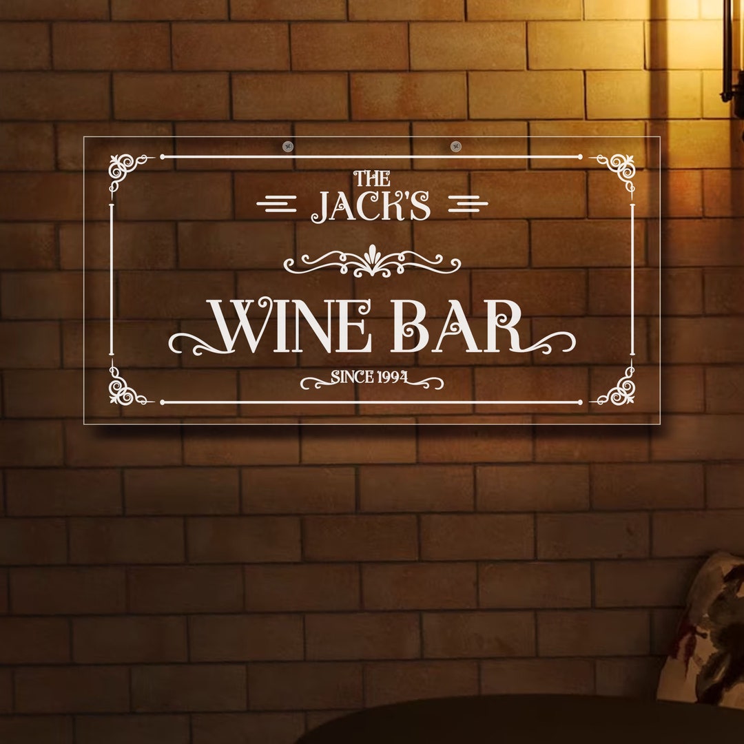 Personalized Clear Acrylic Bar Sign, Custom Bar Sign, Beer Pub, Man ...