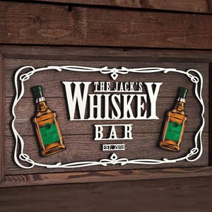 Personalized Handmade Oak Tree Bar Sign, Custom Wood Bar Sign, Bar and ...