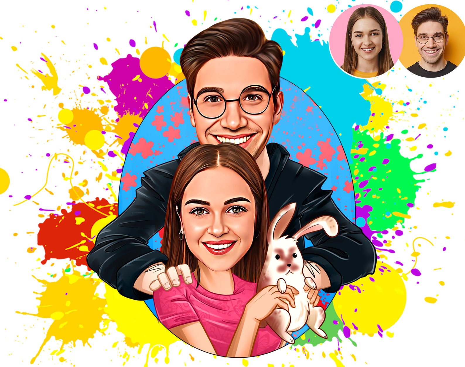 Custom Cartoon Drawing Cartoon Couple Custom Portrait - Etsy