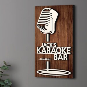 Personalized Wooden Karaoke Bar Sign, Custom Wood Sign, Personalized ...