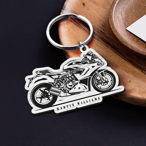 Personalized Motorcyclist Keychain, Motorcycle Keyring, Best Gift for ...