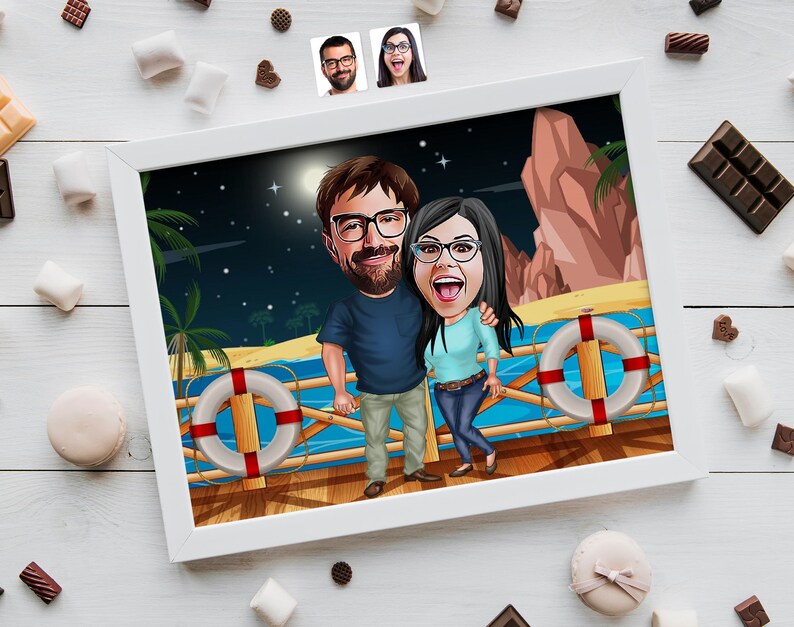 Personalized Cartoon Cruise Trip Drawing Custom Cartoon - Etsy