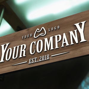 Personalized Wooden Logo Sign, Wooden Sign, Custom Wood Company Sign ...