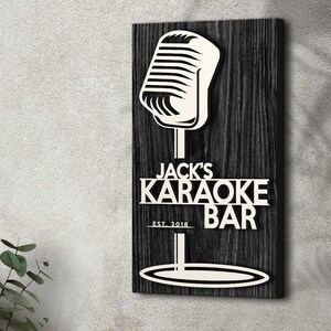 Personalized Wooden Karaoke Bar Sign, Custom Wood Sign, Personalized ...