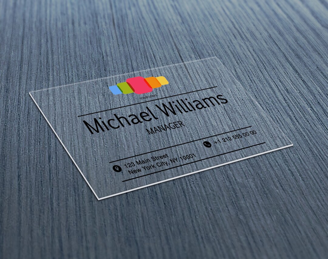 Personalized Clear Acrylic Laser Cut Business Card, Custom Clear ...