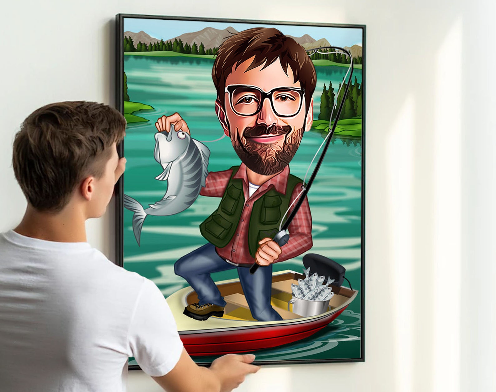 Customized Cartoon Fisherman B Custom Catch Fisherman Figure - Etsy