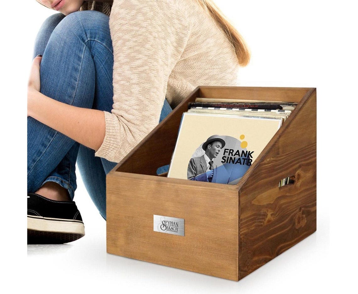 Custom Reclaimed Wood Record Storage Box ,rustic Vinyl Record Crate ...