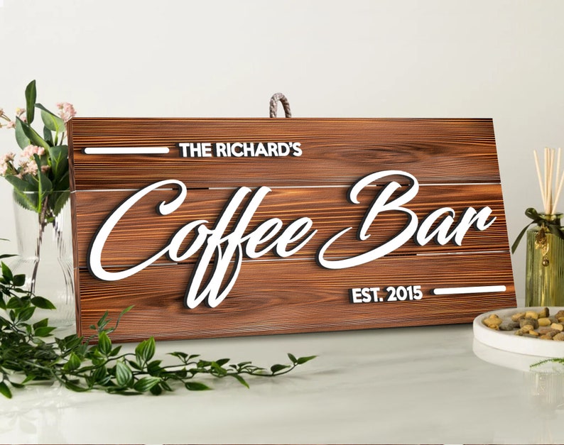 Custom Coffee Bar Sign Wood Sign Bar Decor Coffee Bar Wall - Etsy