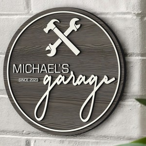 Personalized Name Garage Sign, Housewarming Gift, Custom Garage Wood ...