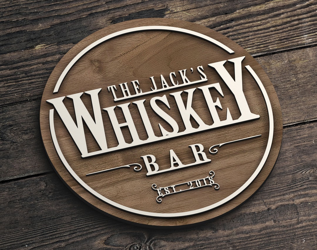 Personalized Bar Sign, Whiskey Bar Sign, Custom Wood Sign, Home Bar ...